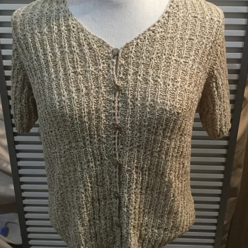 Marisa Christina Loose Knit Ss Szs Button Up B40” - Gem